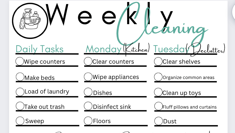 Free Printable Cleaning Schedule - That Grateful Mom